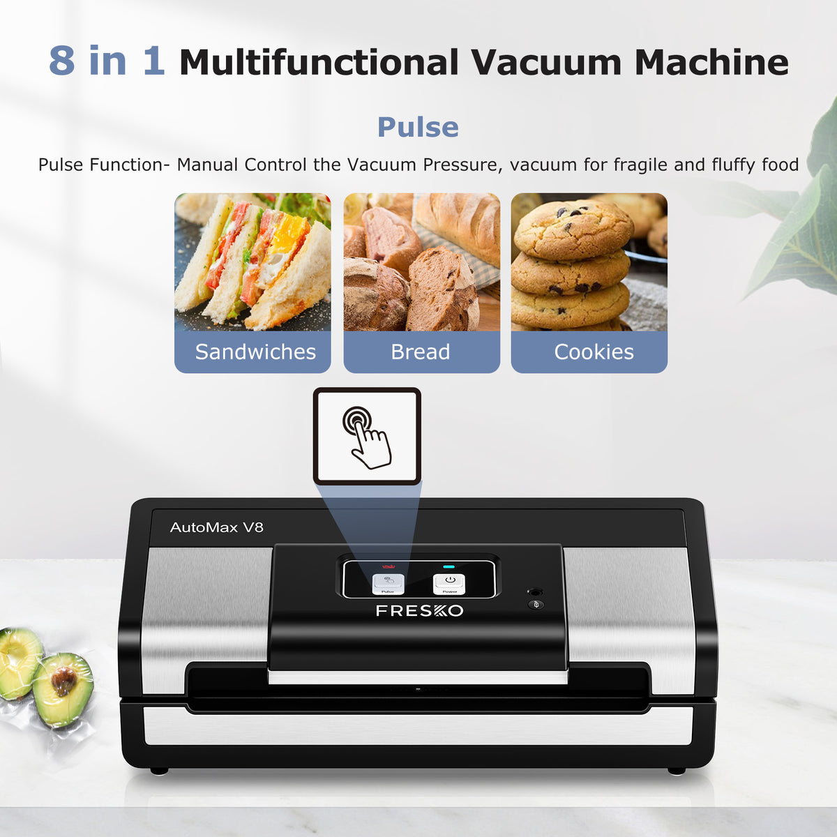 Full Automatic Food Vacuum sealer, Built-in Cutter and Bag Storage wit ...